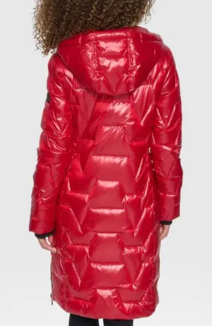Karl Lagerfeld Paris Zigzag Hooded Puffer Coat
