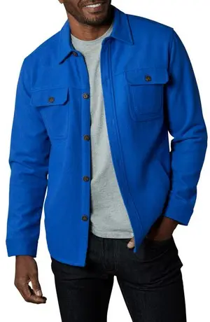 THE NORMAL BRAND Brightside Flannel Lined Workwear Jacket Cobalt