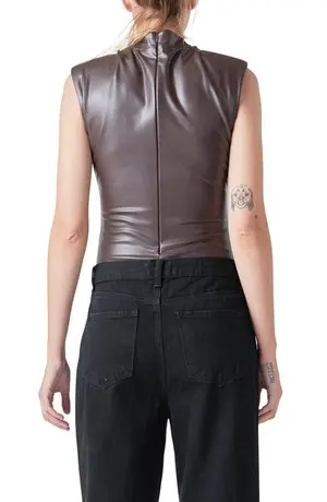 GREY LAB Faux Leather Bodysuit