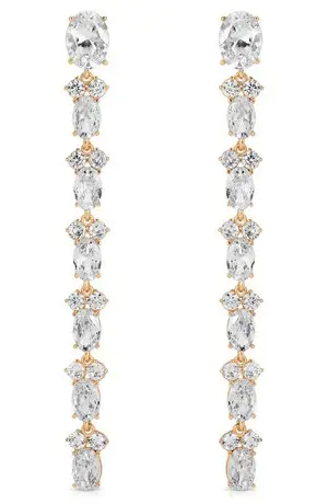 Ettika Dainty Marquise Linear Drop Earrings - Gold