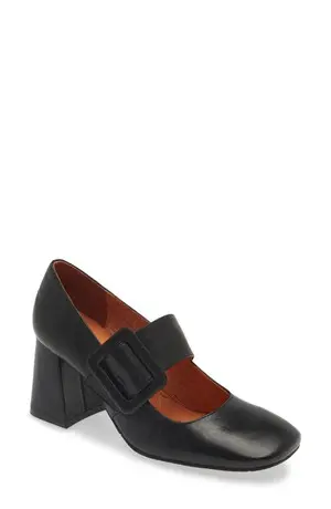CHOCOLAT BLU Halle Mary Jane Pump - Black Leather
