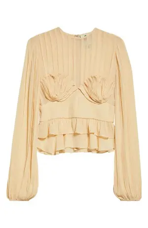 Farm Rio Pleated Peplum Top