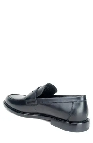 WARFIELD & GRAND Harper Moc Toe Penny Loafer - Black