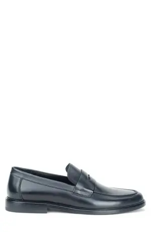 WARFIELD & GRAND Harper Moc Toe Penny Loafer - Black