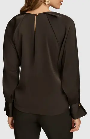 Donna Karan New York Chain Detailed Crepe Top - Black