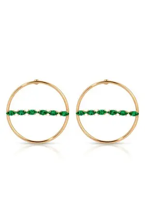 Ettika Marquise Zirconia Hoop Earrings - Green