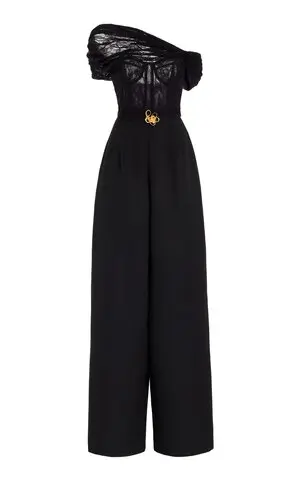 Oscar De La Renta Lace-trimmed Wool Jumpsuit