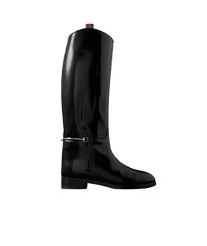 Gucci Horsebit-embellished Patent-leather Knee Boots