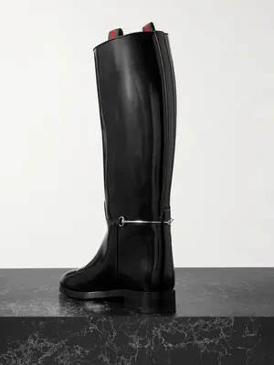 Gucci Horsebit-embellished Patent-leather Knee Boots