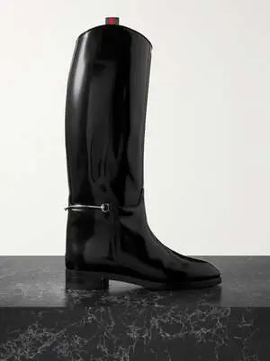 Gucci Horsebit-embellished Patent-leather Knee Boots