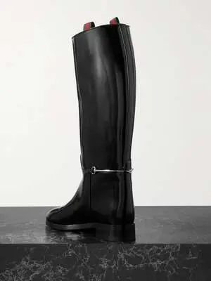 Gucci Horsebit-embellished Patent-leather Knee Boots