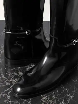Gucci Horsebit-embellished Patent-leather Knee Boots