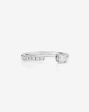 Ring Concierge Open Round Diamond Band Wedding Band - Platinum