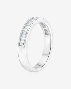 Ring Concierge Baguette Diamond Half Band Ring - Platinum