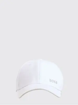 BOSS Cotton Baseball Cap With Logo Print - White