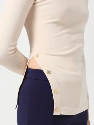 Elisabetta Franchi Long Sleeve Knit Top - Milk