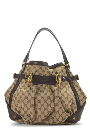 Gucci Gg Canvas Jockey Tote - Brown