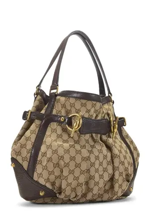 Gucci Gg Canvas Jockey Tote - Brown