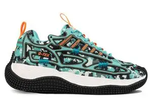 JOHN GEIGER 004 South Beach Camo Sneakers - Turquoise/black/orange