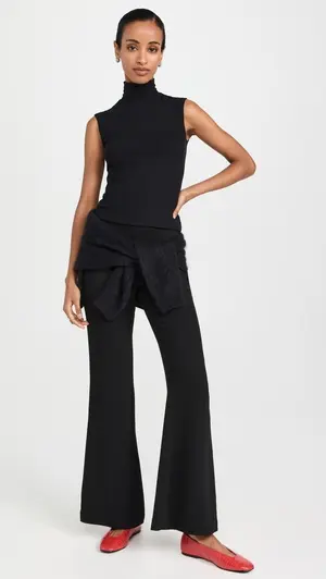 LESET Lauren Sleeveless Turtleneck Knit Top