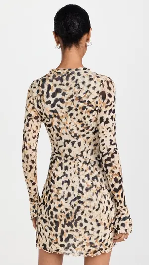 RESA Sloane Mini Dress With Abstract Print And Tie Cuffs