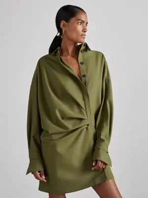 REISS Mila Atelier Draped Shirt Dress