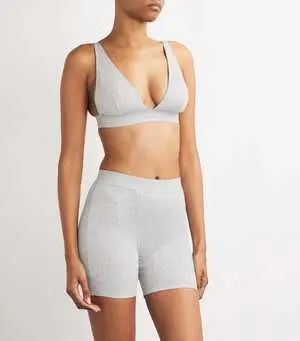 SKIMS Stretch-cotton Ribbed Boxer Shorts