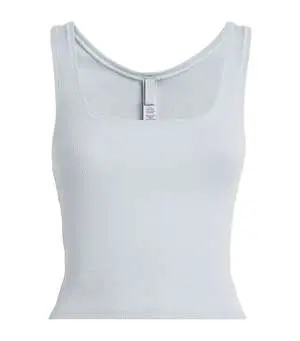 SKIMS Skims Stretch-Cotton Ribbed Tank Top Blue