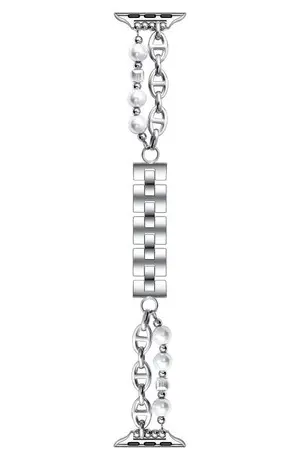 POSH TECH Luna Imitation Pearl Apple Watch® Watchband - Silver