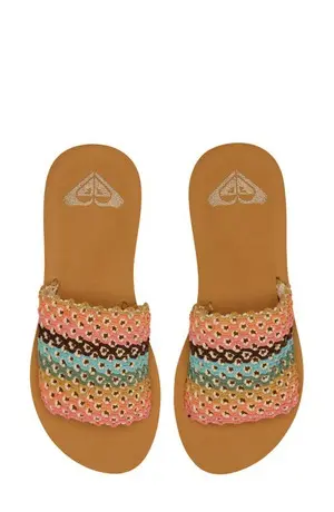 Roxy Dayzie Platform Slide Sandal - Beige Multi
