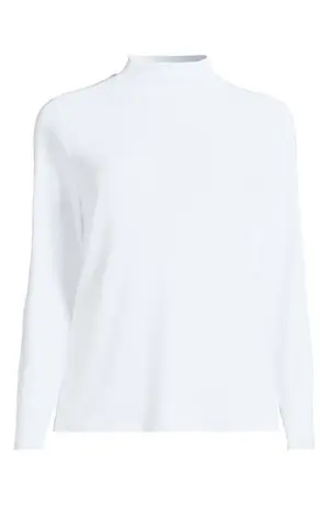 LANDS' END Drapey Rib Skimming Long Sleeve Mock Neck