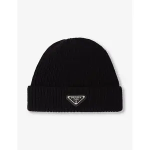 Prada Cashmere And Wool-blend Beanie Hat - Black