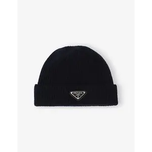 Prada Cashmere And Wool-blend Beanie Hat - Blue