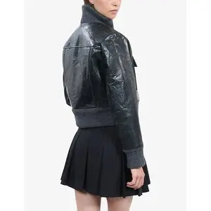 The Kooples Funnel-neck Leather Jacket