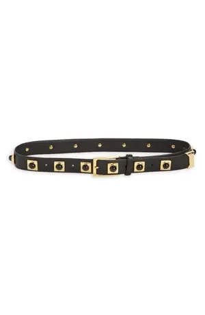 AUREUM AUREUM No. 2 Studded Leather Belt Black Gold