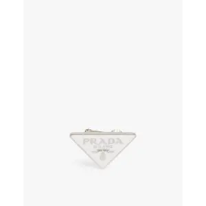 Prada Symbole Enamelled 925 Sterling Silver Clip-on Earring - White