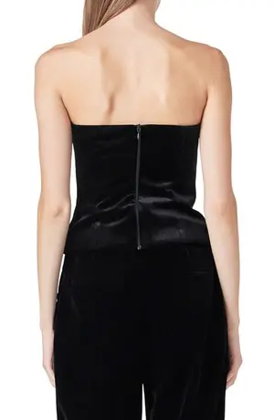 Endless Rose Embellished Velvet Strapless Top