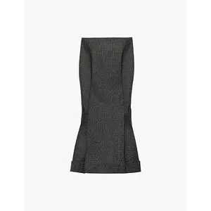 Prada Contrast-panel Wool Midi Skirt