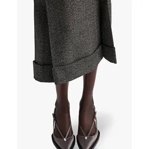 Prada Contrast-panel Wool Midi Skirt