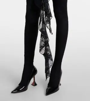Oseree Ruffled Cutout Lace Catsuit
