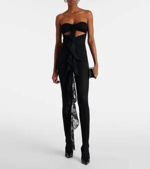 Oseree Ruffled Lace Catsuit