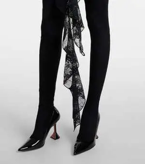 Oseree Ruffled Cutout Lace Catsuit