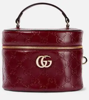 Gucci Gg Embossed Leather Vanity Bag