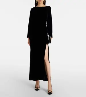 Rixo Devina Velvet Maxi Dress