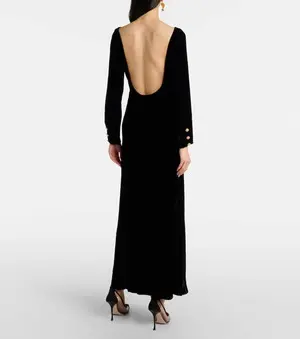 Rixo Devina Velvet Maxi Dress