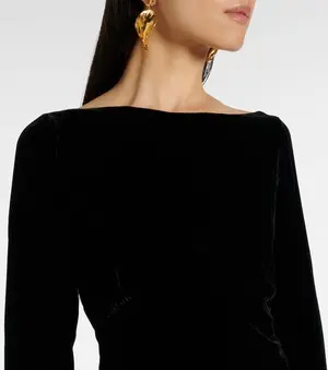 Rixo Devina Velvet Maxi Dress