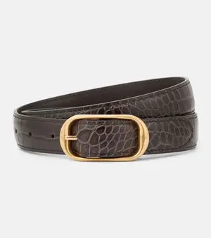 NILI LOTAN Nili Lotan Reine Croc-Effect Leather Belt