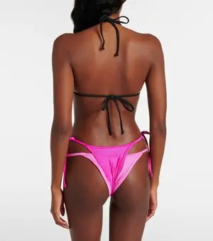 SAME Rose Halterneck Bikini Top - Black