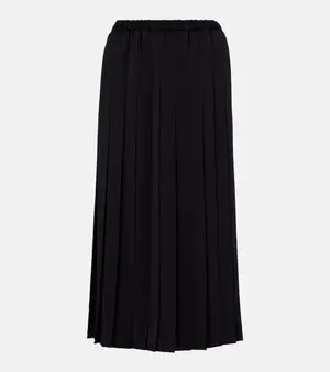 Junya Watanabe Pleated Floral Midi Skirt