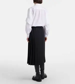 Junya Watanabe Pleated Floral Midi Skirt